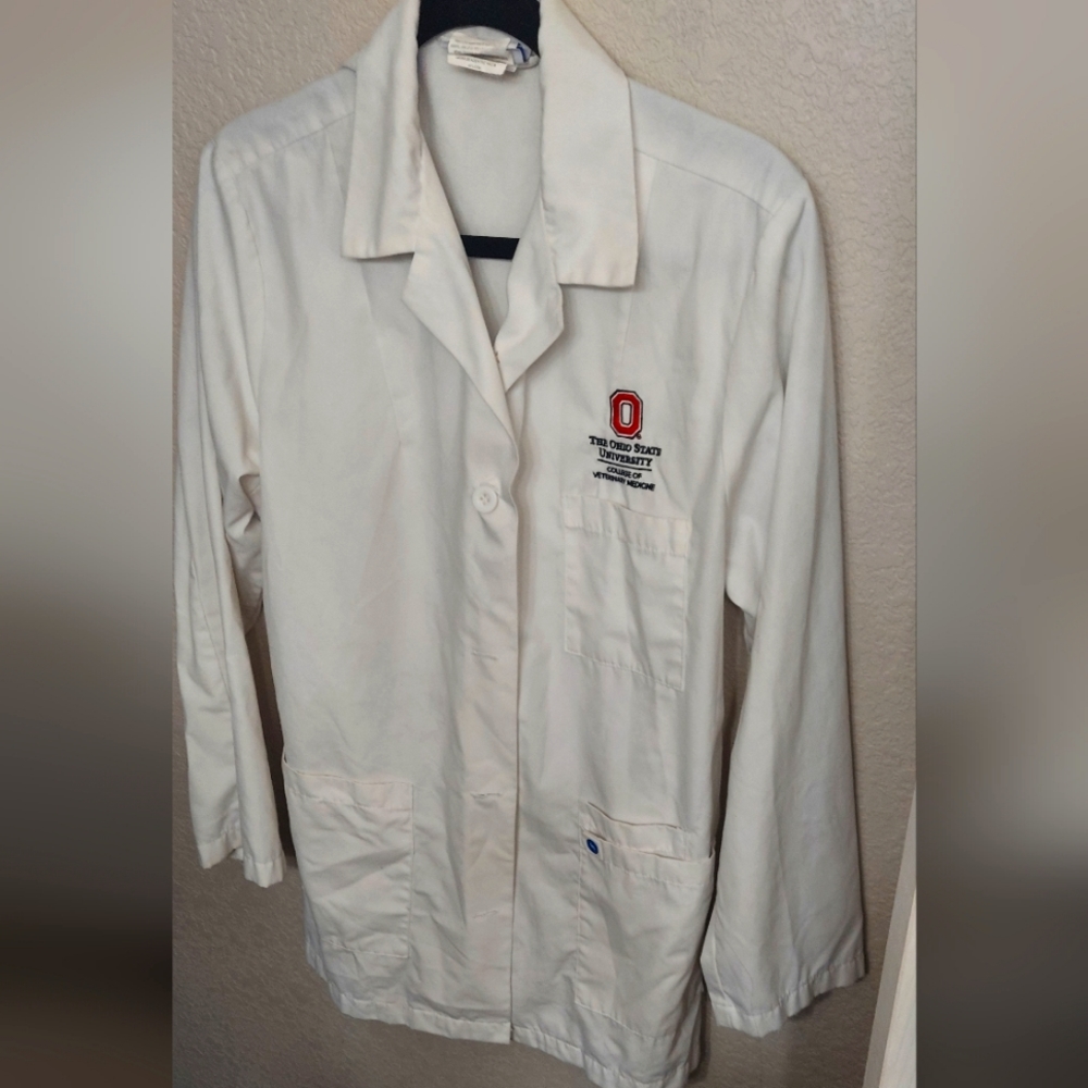 Osu Vet Science White Lab Coat - Spectrum Brand Size M - Gem